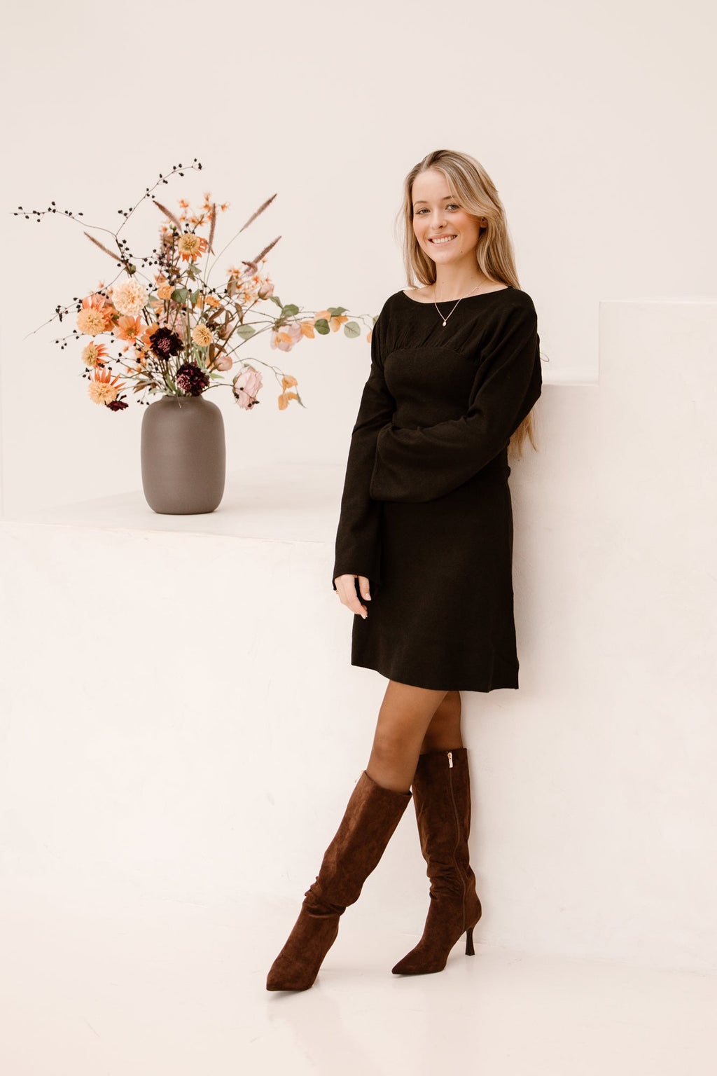 Holla Knit Dress Black - Neo Noir | Shop online Bij Keesje
